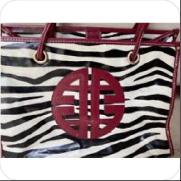 ANTONIO MELANI | Bags | Antonio Melani 98 Zebra Patent Tote Handbag Red ...